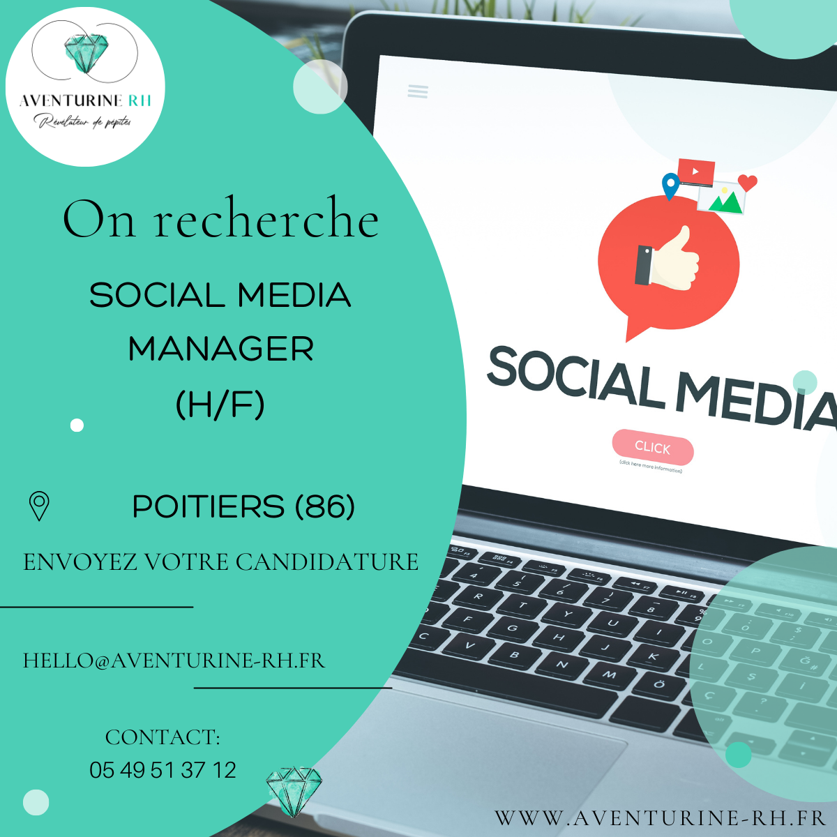 SOCIAL MEDIA MANAGER (H/F) A POITIERS | AVENTURINE RH