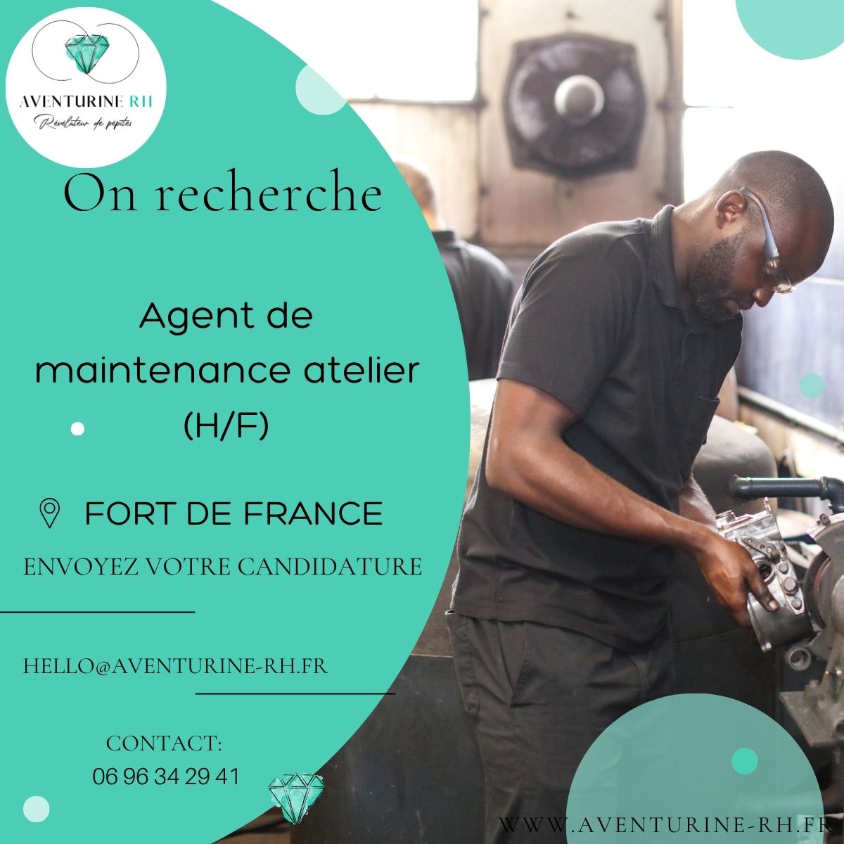 AGENT DE MAINTENANCE ATELIER (H/F) A FORT DE FRANCE | AVENTURINE RH